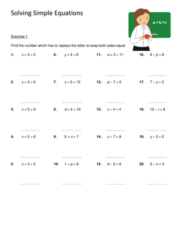 Solving Simple Equations | Teaching Resources