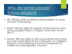 Why do people follow religion? | Teaching Resources