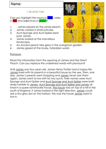 James and the Giant Peach by Roald Dahl | Teaching Resources