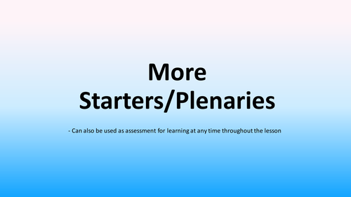 28 English GCSE Starters & Plenaries | Teaching Resources
