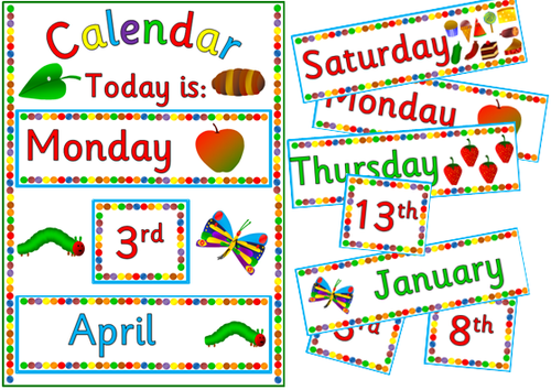 The Very Hungry Caterpillar story telling pack including calendar ...