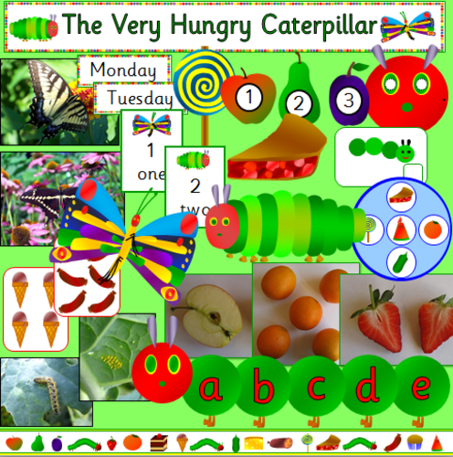 Minibeasts topic pack and story resources- Very Hungry Caterpillar ...