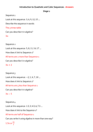 Introduction to Quadratic and Cubic Sequences | Teaching Resources