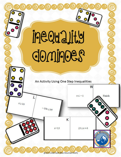 One Step Inequality Domino Set | Teaching Resources
