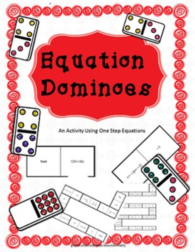 One Step Equation Domino Set | Teaching Resources