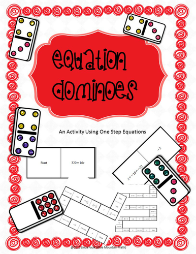 One Step Equation Domino Set | Teaching Resources