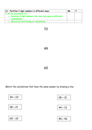 Year 2 standard - partitioning 2 digit numbers indifferent ways ...
