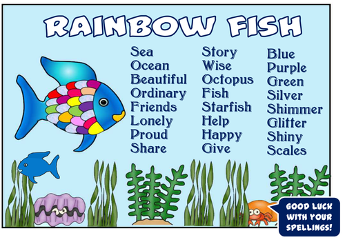 RAINBOW FISH STORY TEACHING RESOURCES EYFS KS1-2 ENGLISH FRIENDSHIP ...