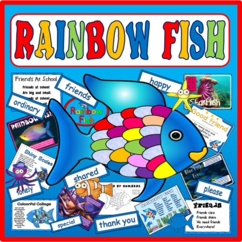 RAINBOW FISH STORY TEACHING RESOURCES EYFS KS1-2 ENGLISH FRIENDSHIP ...