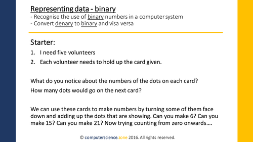 Binary - converting to and from denary | Teaching Resources Binary - converting to and from denary | Teaching Resources