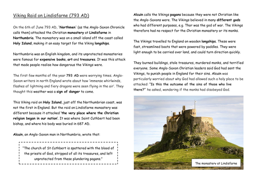 Viking Raid on Lindisfarne | Teaching Resources