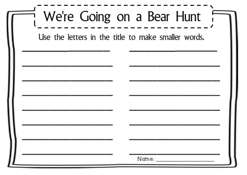 WE'RE GOING ON A BEAR HUNT STORY TEACHING RESOURCES SACK EYFS KS1 ...