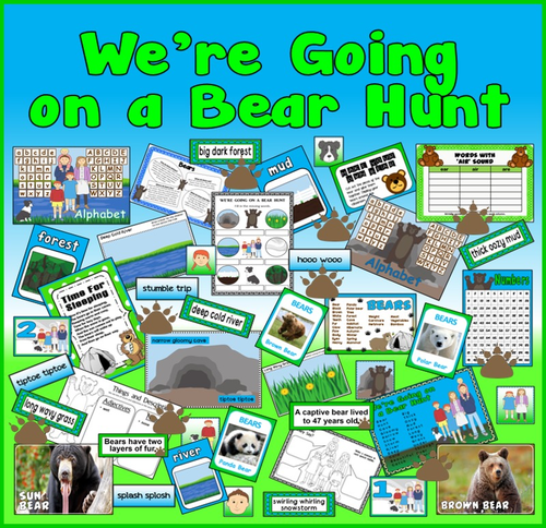WE'RE GOING ON A BEAR HUNT STORY TEACHING RESOURCES SACK EYFS KS1 ...