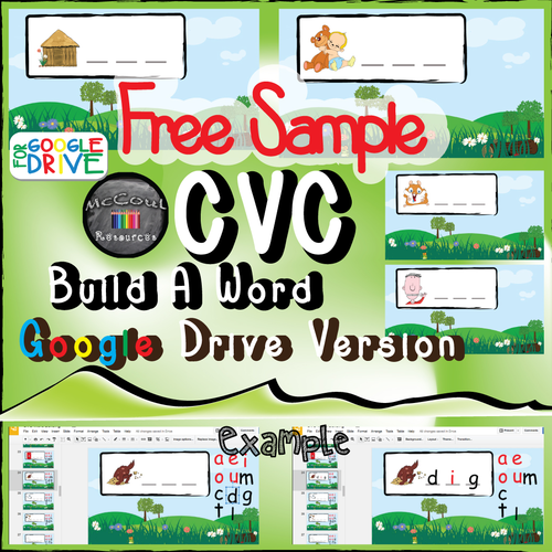 CVC Word Build Google Drive Version - Free Sample | Teaching Resources