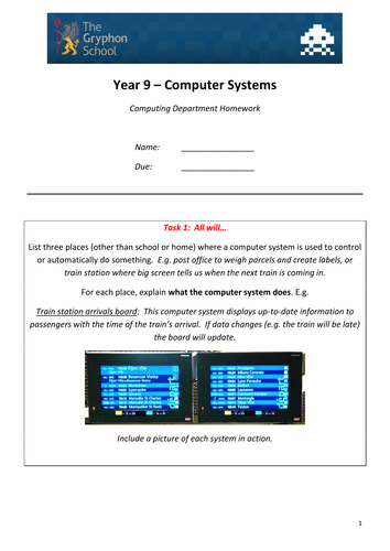 Computer Systems Unit of work - Year 9 | Teaching Resources