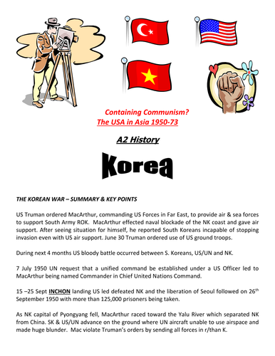 A2 History Revision Aid 'Containing Communism' The Korean War ...