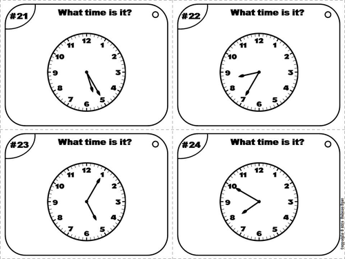 Time to 5 Minutes Task Cards | Teaching Resources