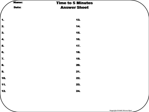 Time to 5 Minutes Task Cards | Teaching Resources