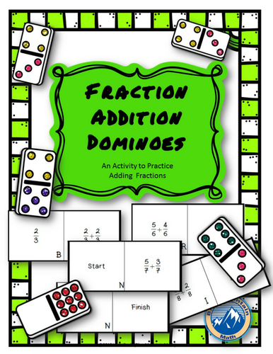 Fraction Addition Domino set | Teaching Resources