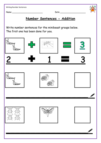 Addition Counting Minibeasts Bugs Insects Worksheets Activities ...