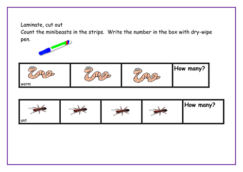 Addition Counting Minibeasts Bugs Insects Worksheets Activities ...