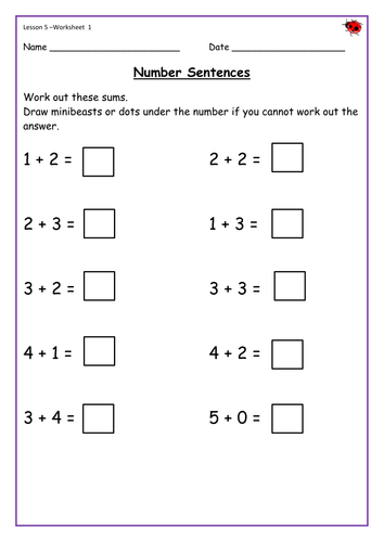 Addition Counting Minibeasts Bugs Insects Worksheets Activities ...