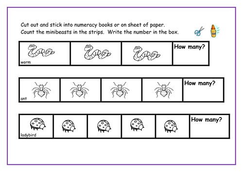 Addition Counting Minibeasts Bugs Insects Worksheets Activities ...