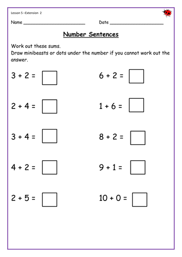 Addition Counting Minibeasts Bugs Insects Worksheets Activities ...