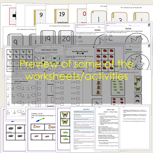 Addition Counting Minibeasts Bugs Insects Worksheets Activities ...
