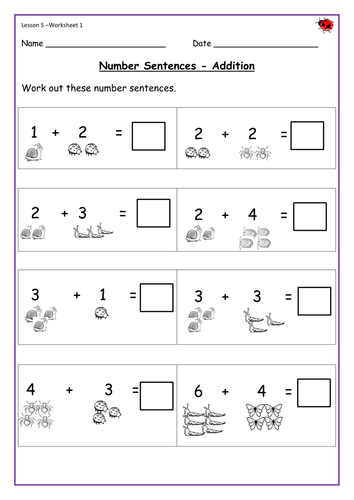 Addition Counting Minibeasts Bugs Insects Worksheets Activities ...