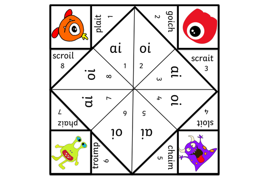 a set of 3 paper fortune phonics games Year 1 Reception Phonic screen ...