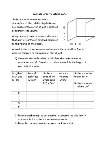 Edexcel Biology B - Topic 4 - Lesson 1 - Surface area to volume ratio by - UK Teaching Resources ...
