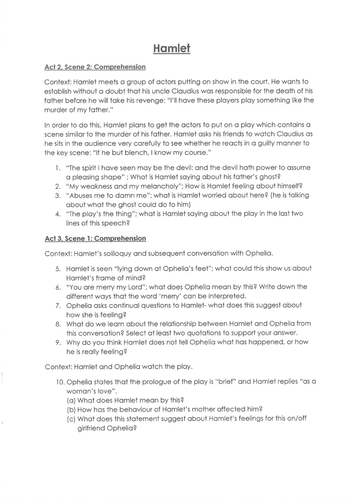 GCSE English Literature Hamlet by William Shakespeare | Teaching Resources