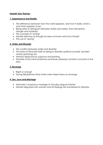 GCSE English Literature Hamlet by William Shakespeare | Teaching Resources