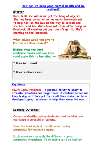 Resilience + Emotional Wellbeing PSHE | Teaching Resources