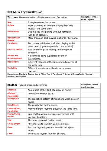 Gcse Music Keywords Revision Mat Teaching Resources - vrogue.co Gcse Music Keywords Revision Mat Teaching Resources - vrogue.co