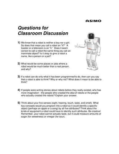 Asimo robot creations | Teaching Resources