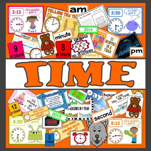 TELLING THE TIME TEACHING RESOURCES EYFS KS 1-2 MATHS NUMERACY OCLOCK ...