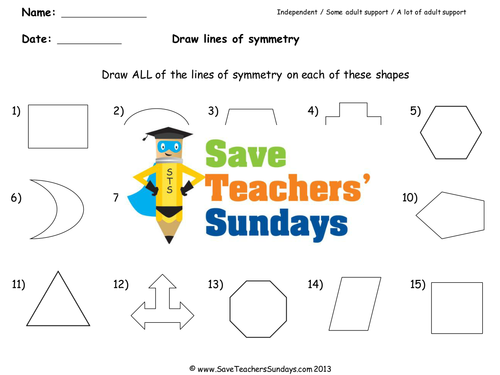 Lines of Symmetry in Shapes KS2 Worksheets, Lesson Plans and PowerPoint ...