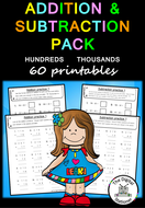 Addition and Subtraction Pack Whole Numbers (Hundreds & Thousands ...