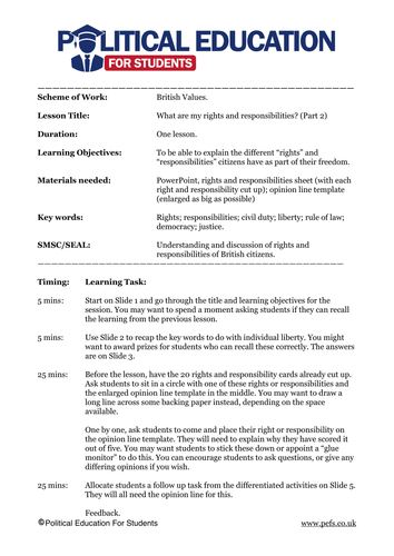British Values (KS2) - Rights and responsibilities - Part 2 | Teaching ...