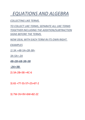 Equations | Teaching Resources