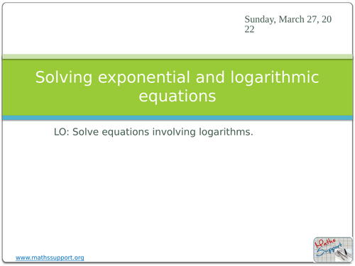 Logarithmic equations. | Teaching Resources
