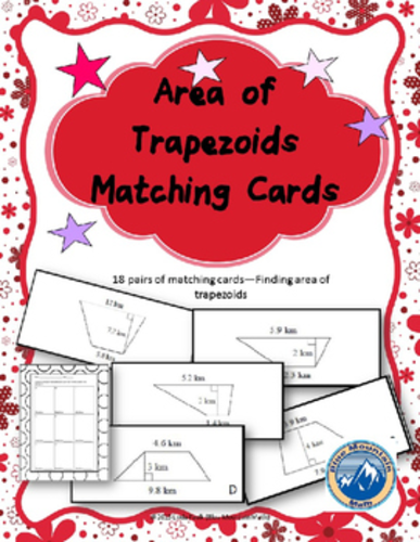 Area of Trapezoid Matching Card Set | Teaching Resources