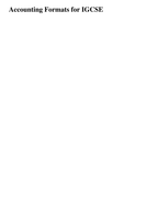 IGCSE Accounting Formats | Teaching Resources