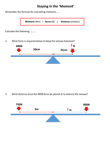 Moments Yr9 Physics | Teaching Resources
