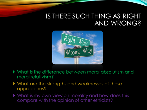Difference Between Absolute And Relative Morality Teaching Resources