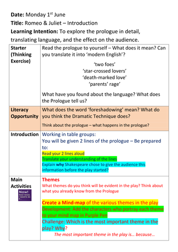Romeo & Juliet Scheme of Learning | Teaching Resources
