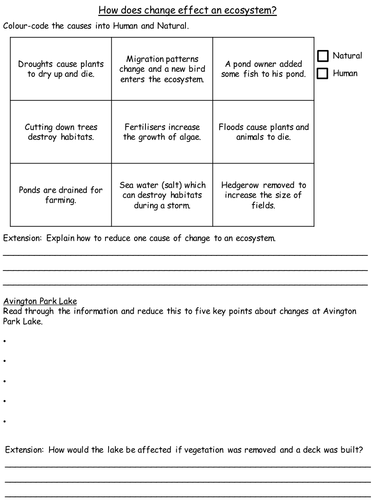 (New AQA) Lesson 3: How does change effect an ecosystem? | Teaching ...