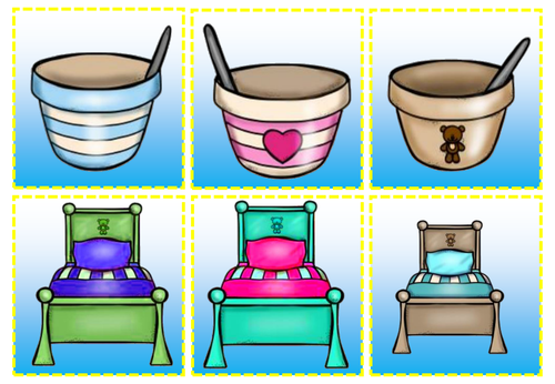 GOLDILOCKS AND THREE BEARS STORY TEACHING RESOURCES EYFS KS 1-2 ...